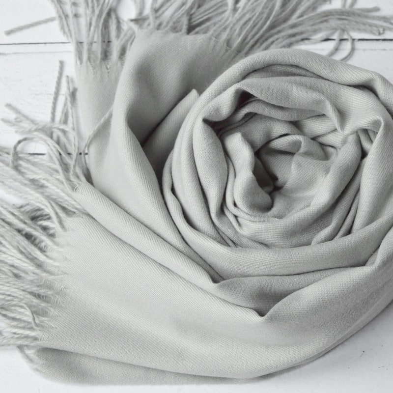 Grey Pashmina - Etsy