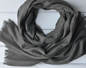 Dark Grey Scarf | Etsy