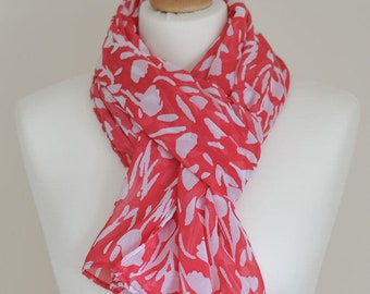 Red and white scarf | Etsy