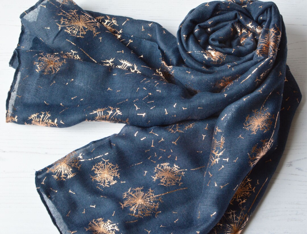 Dandelion Scarf Slate Blue-grey Light Weight Wrap With - Etsy