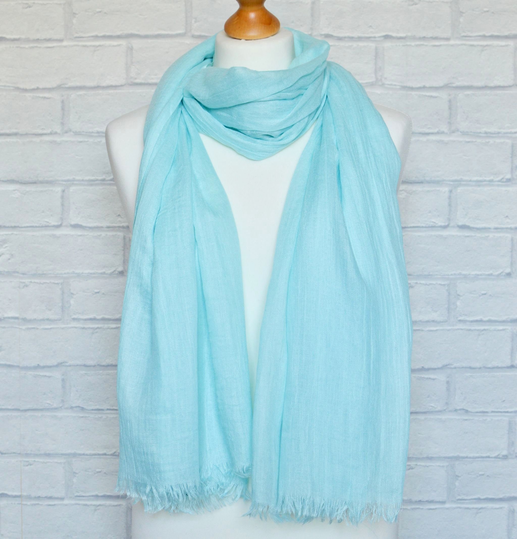 Turquoise Blue Green Scarf Large Super Soft Light Weight Fine - Etsy