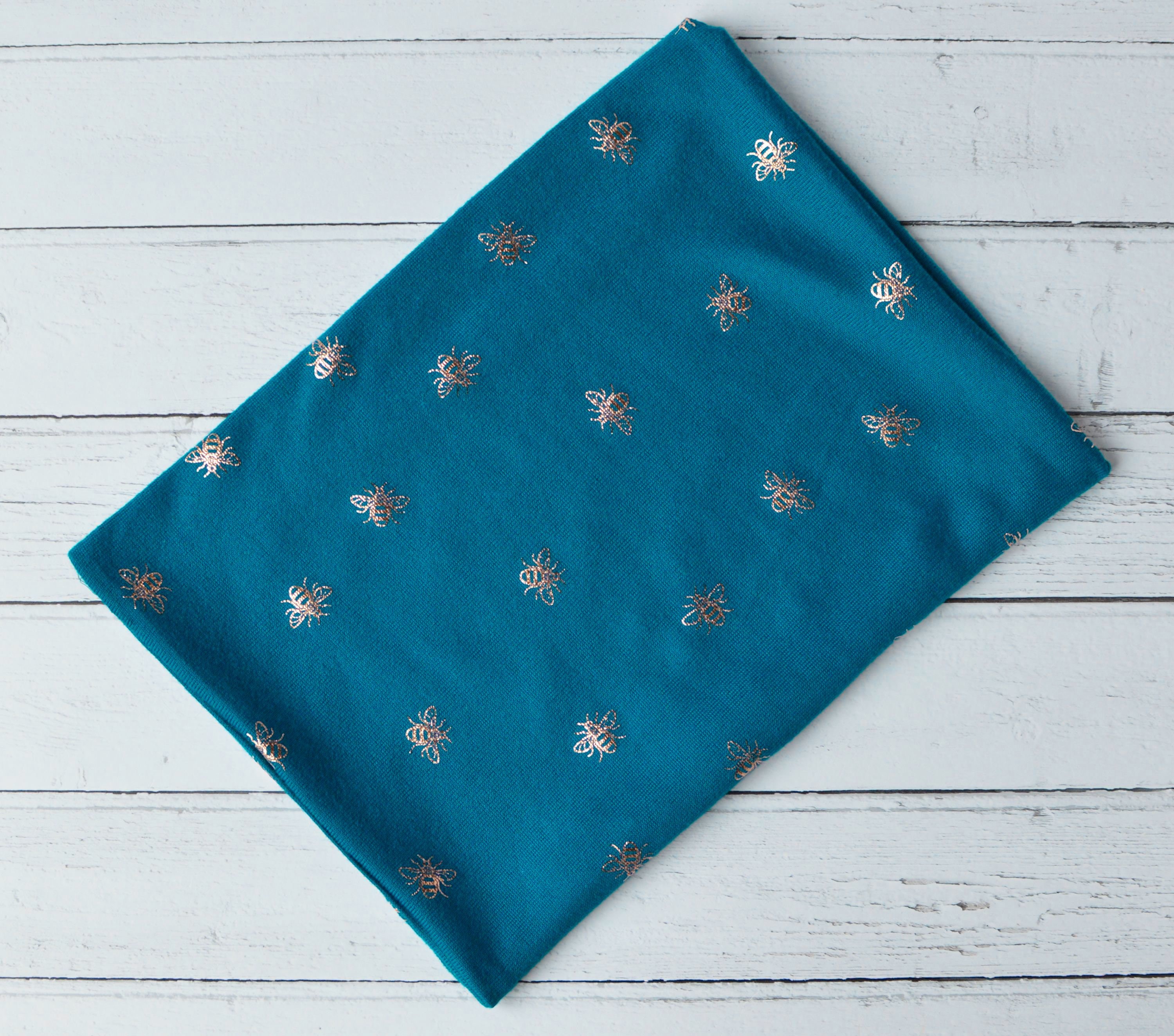 Bee Snood Teal Blue Fine Knit Lightweight Neck Warmer With - Etsy UK