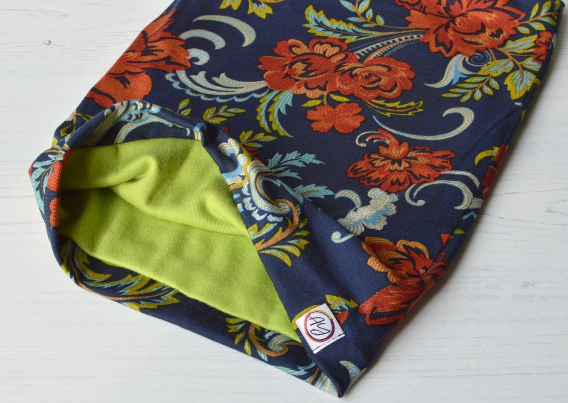 Snood Vintage Paisley Floral Neck Warmer Ladies Abigail Stretchy Jersey ...