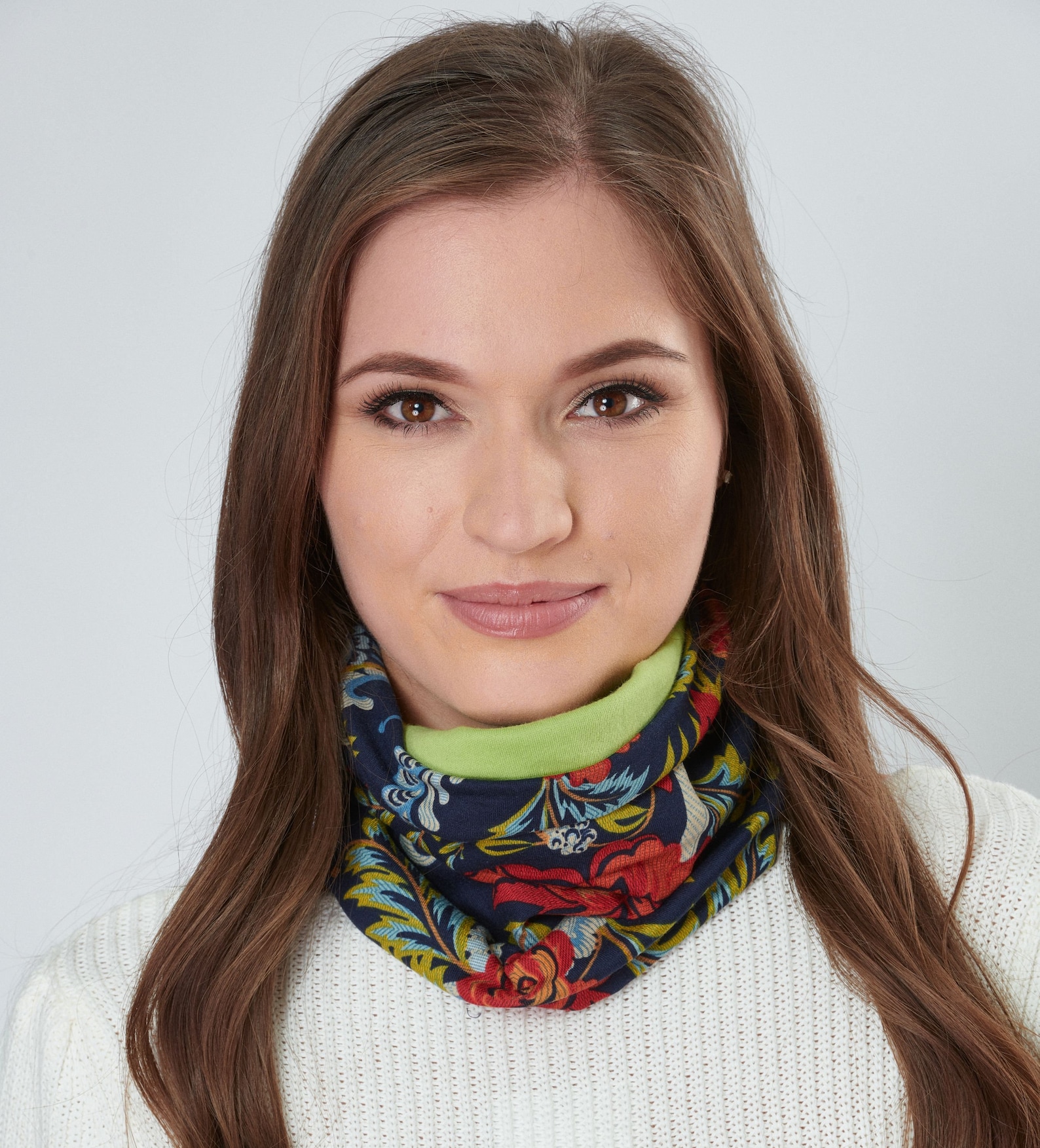 Snood Vintage Paisley Floral Neck Warmer Ladies Abigail Stretchy Jersey ...