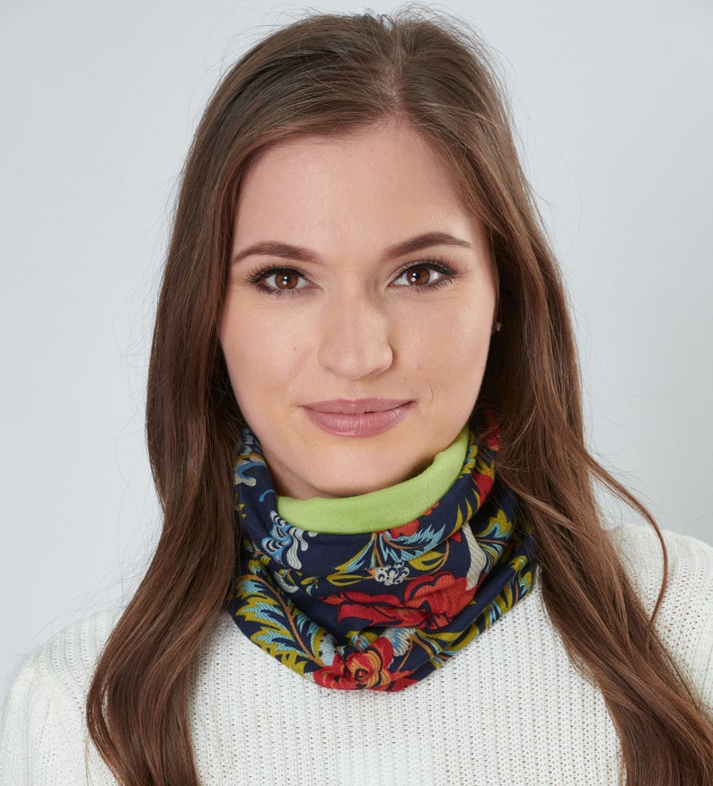 Snood Vintage Paisley Floral Neck Warmer Ladies Stretchy - Etsy