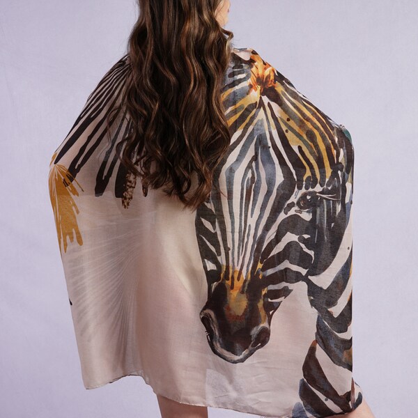 Zebra Print Scarf - Etsy