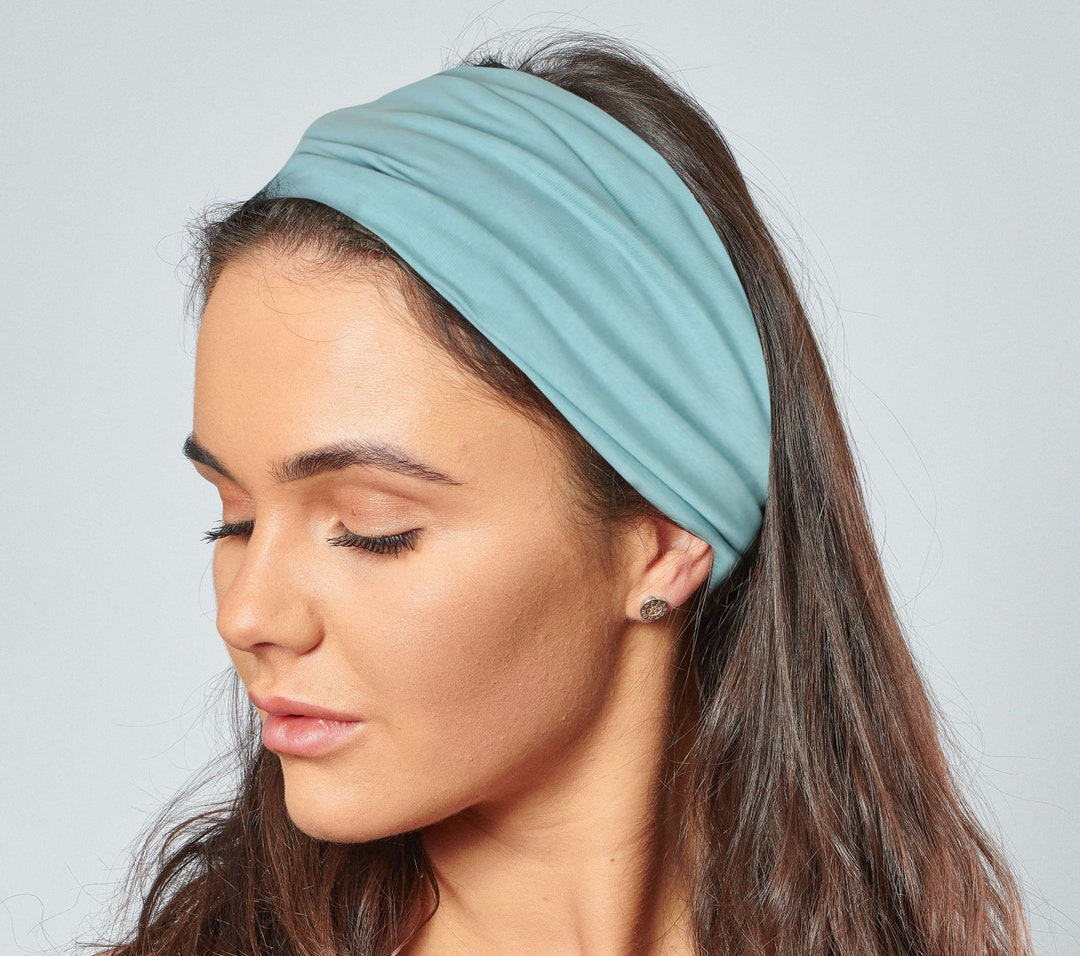 Pastel Blue Headband Organic Cotton Hair Band Duck Egg Blue Jersey ...