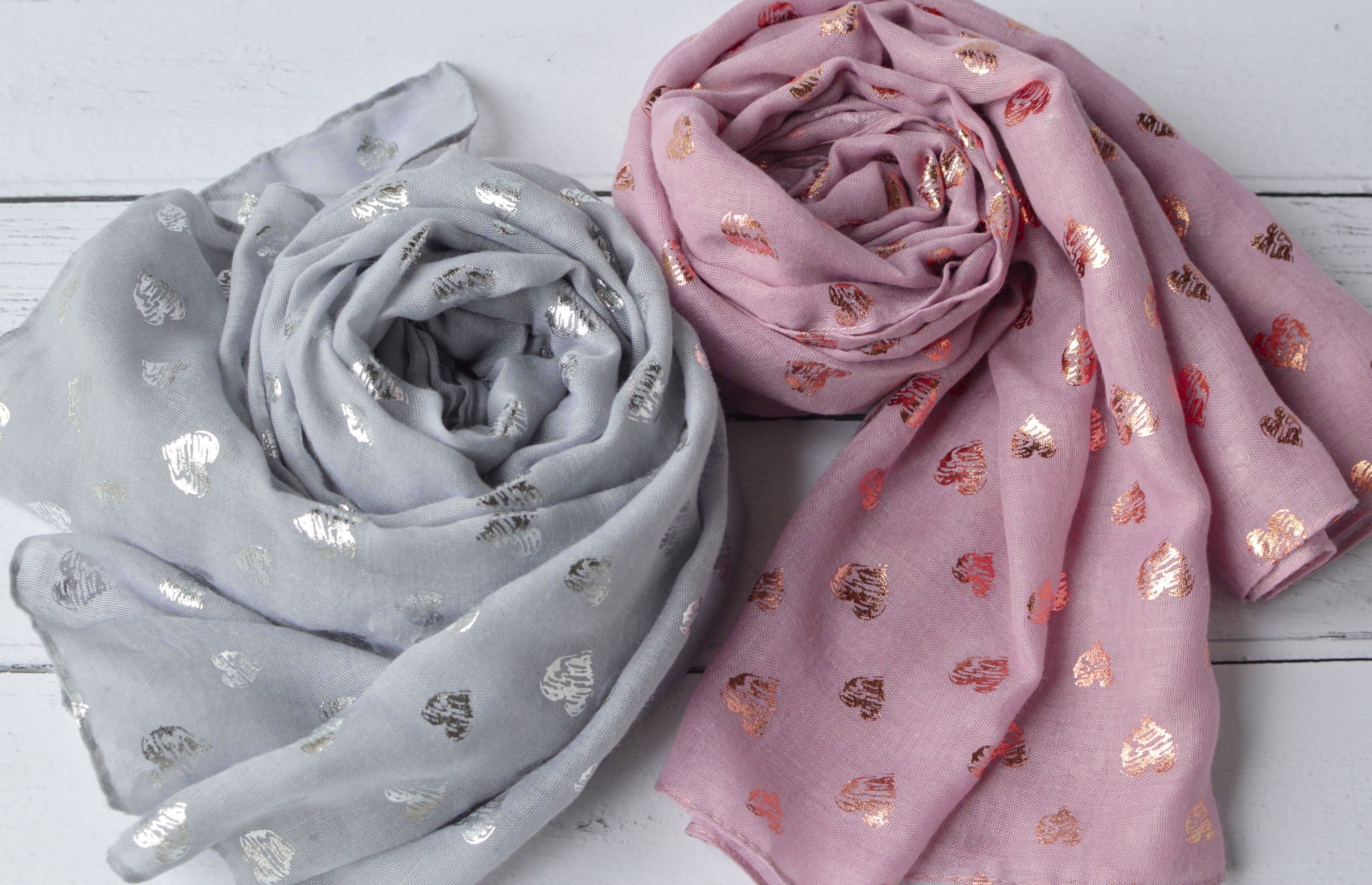 Pink Heart Scarf Semi Sheer Light Weight Scarf With Rose Gold - Etsy