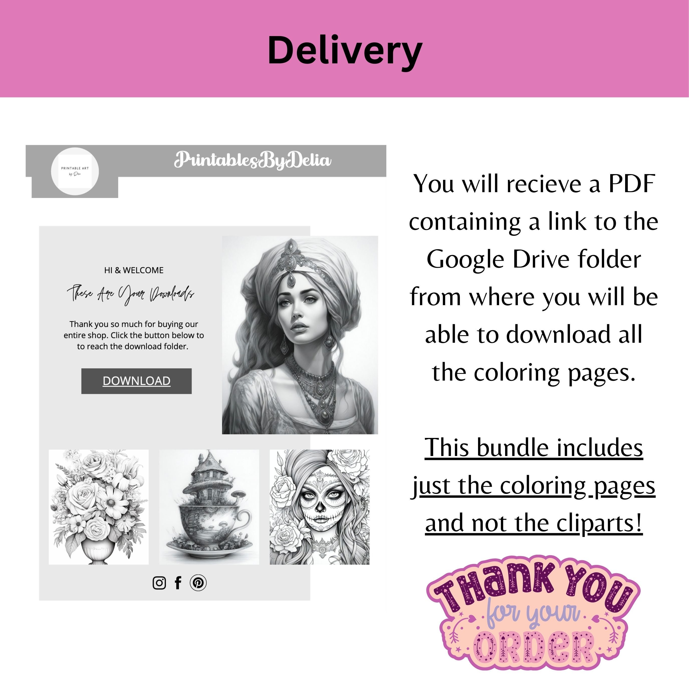 Adult Coloring Pages Whole Shop Bundle Greyscale Coloring Book Bundle ...