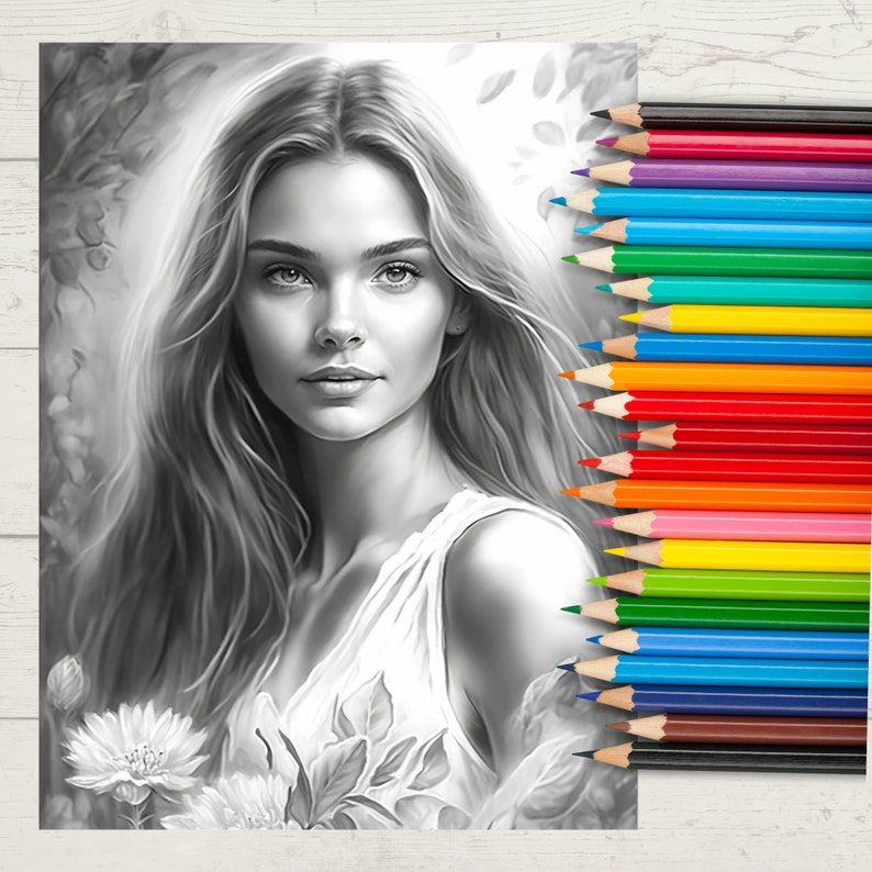 Beautiful Girl Portrait Coloring Pages Adult Coloring Pages Beautiful ...