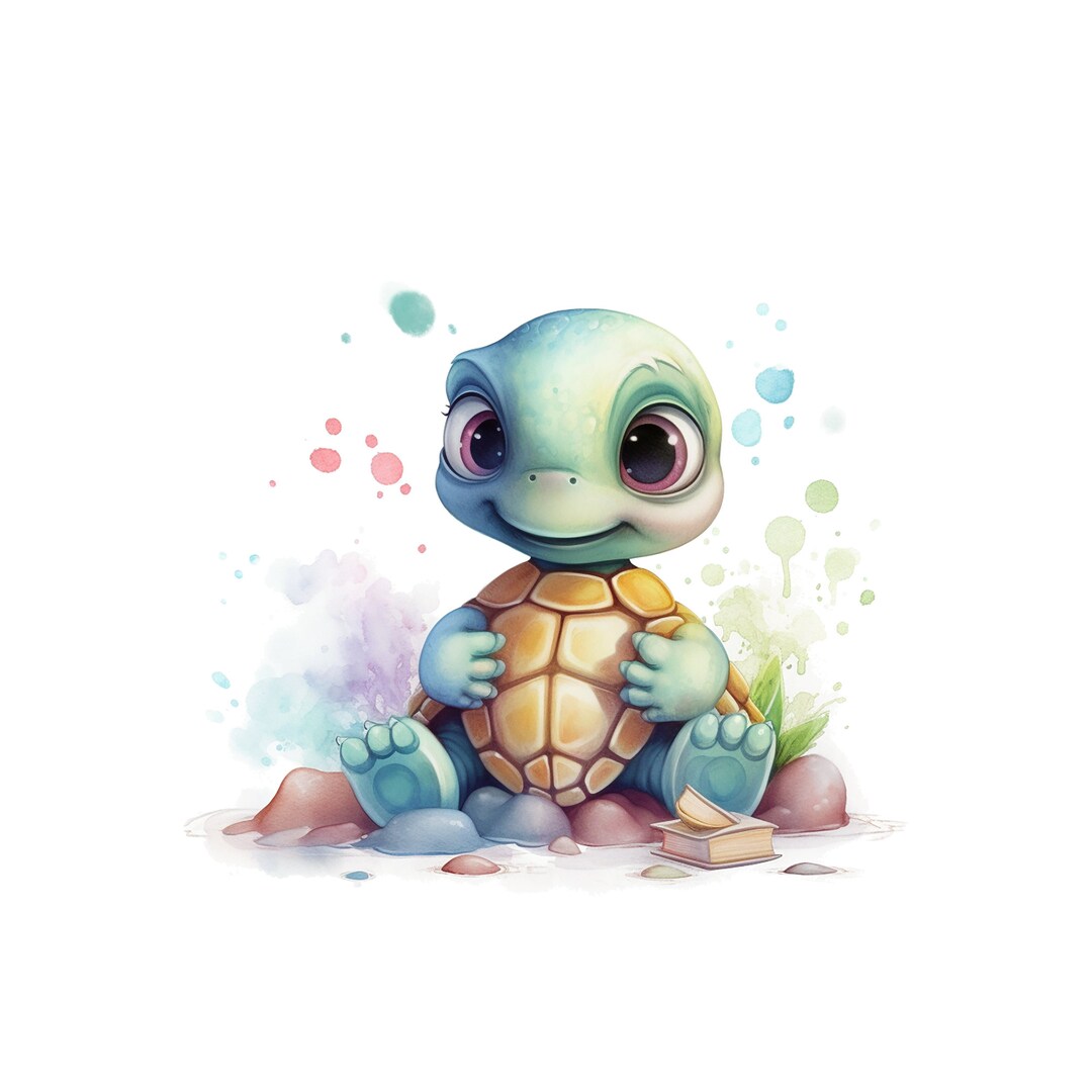 Happy Baby Turtle, PNG Instant Download Sublimation Graphics Turtle ...