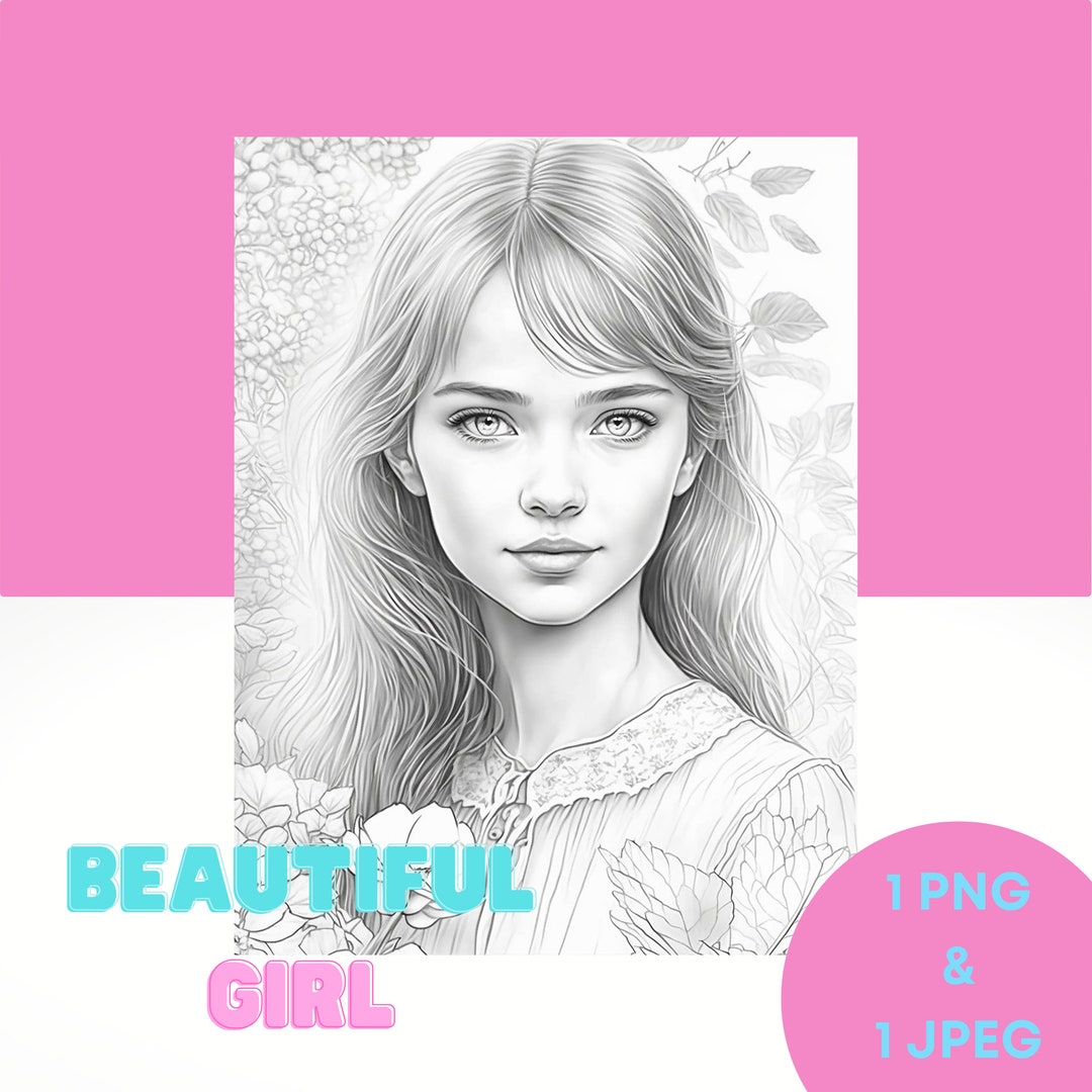 Beautiful Girl Portrait Coloring Pages Adult Coloring Pages Beautiful ...
