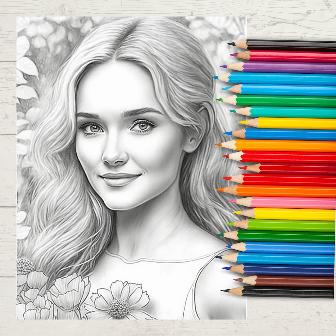 Beautiful Girl Portrait Coloring Pages Adult Coloring Pages - Etsy