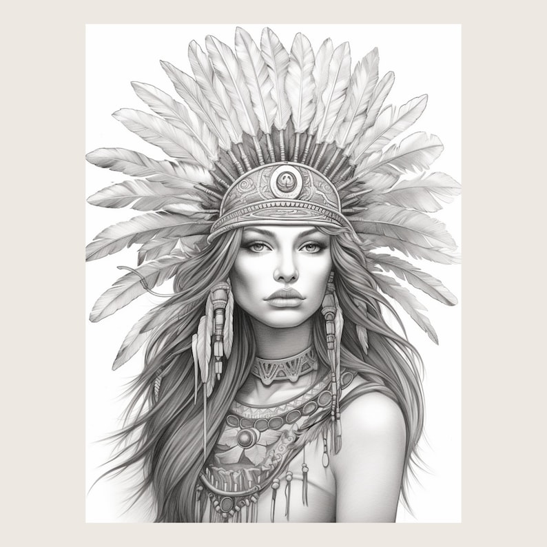 16 Native Americans Coloring Pages Adult Coloring Pages - Etsy
