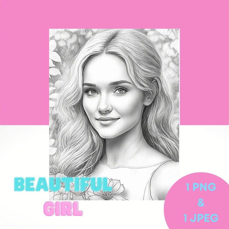 Beautiful Girl Portrait Coloring Pages Adult Coloring Pages Beautiful ...