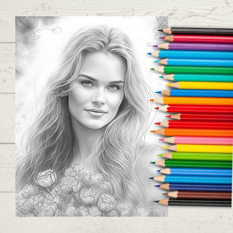 Beautiful Girl Portrait Coloring Pages Adult Coloring Pages Beautiful ...