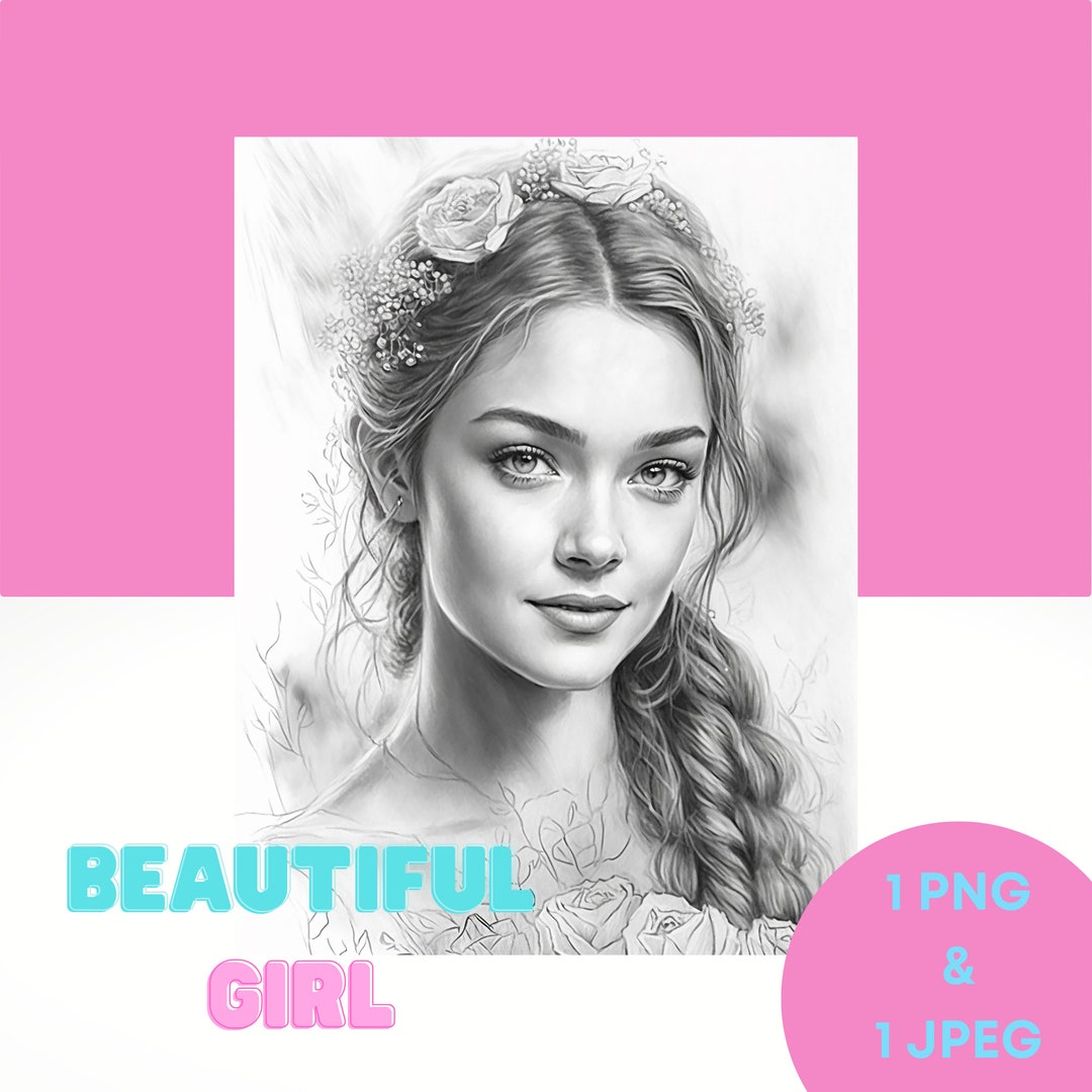 Beautiful Girl Portrait Coloring Pages,adult Coloring Pages ,beautiful ...