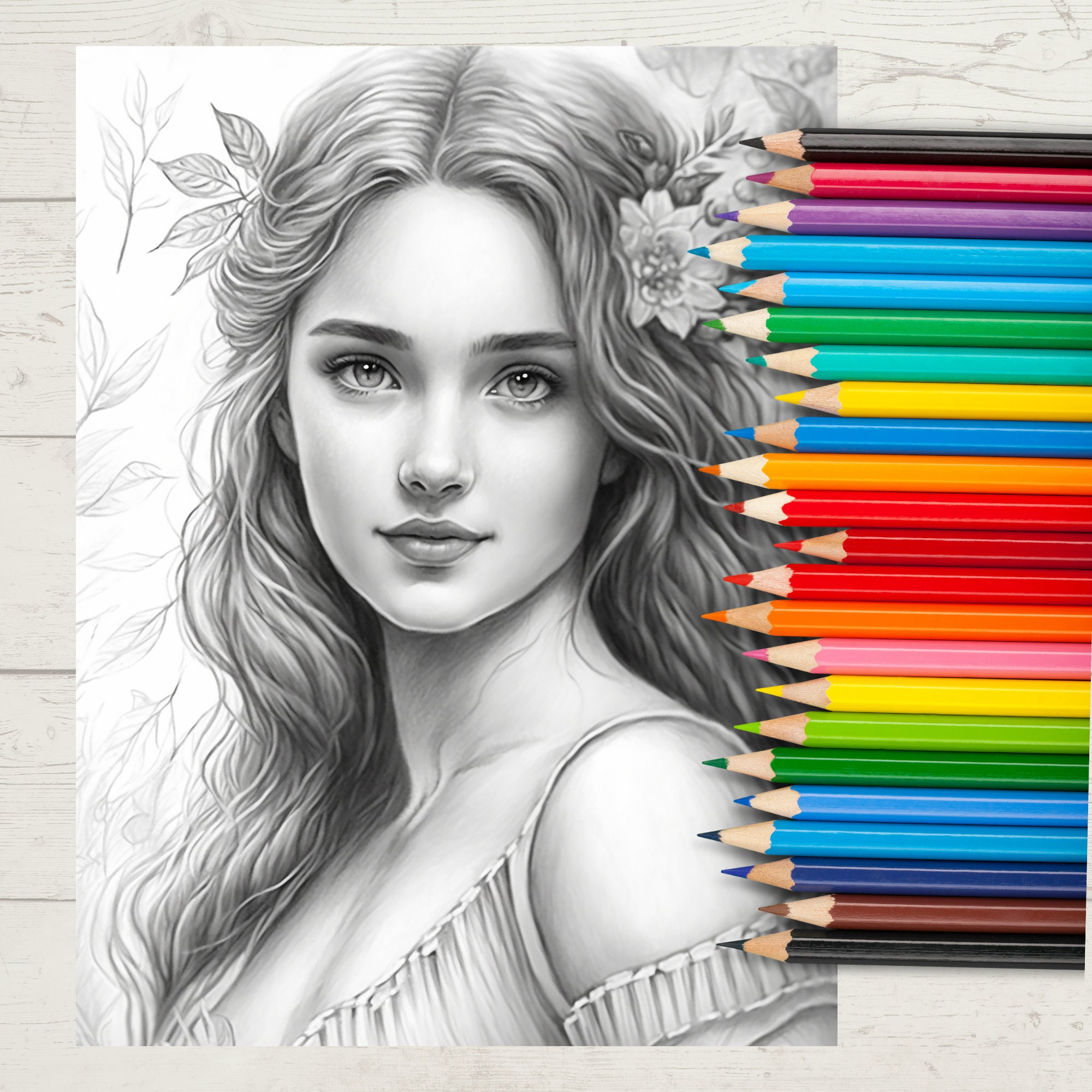 Beautiful Girl Portrait Coloring Pages Adult Coloring Pages Beautiful ...