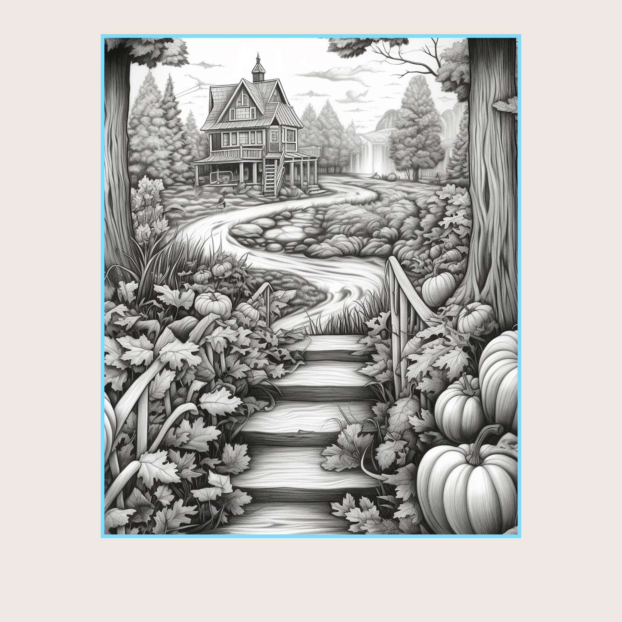 15 Fall Coloring Pages for Adults and Kids, Digital and Instant ...