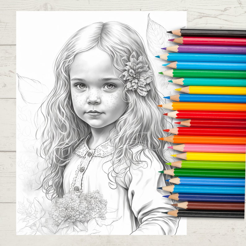 Beautiful Girl Portrait Coloring Pagesadult Coloring Pages - Etsy