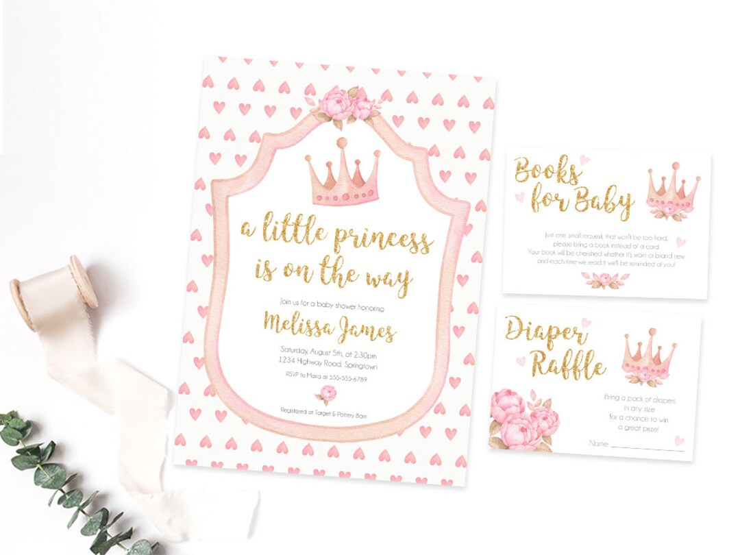 Princess Baby Shower Invitation Princess Invitation Girl Baby Shower ...