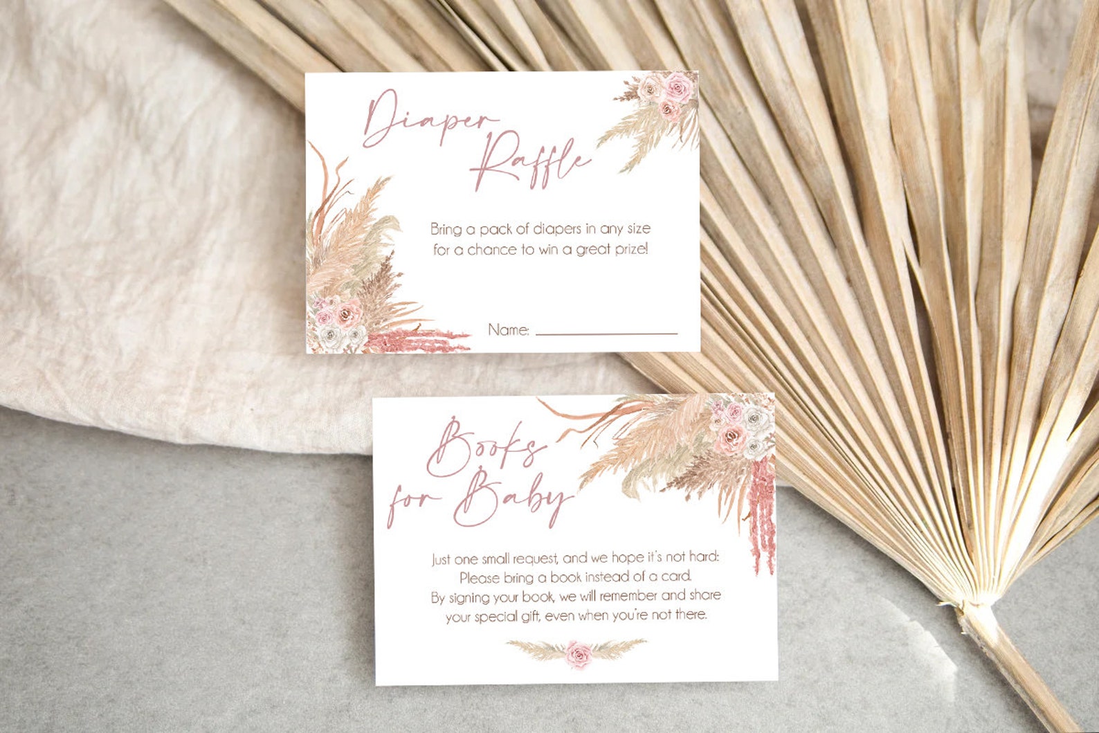 Boho Diaper Raffle, Boho Invitation Inserts, Baby Shower Printables ...