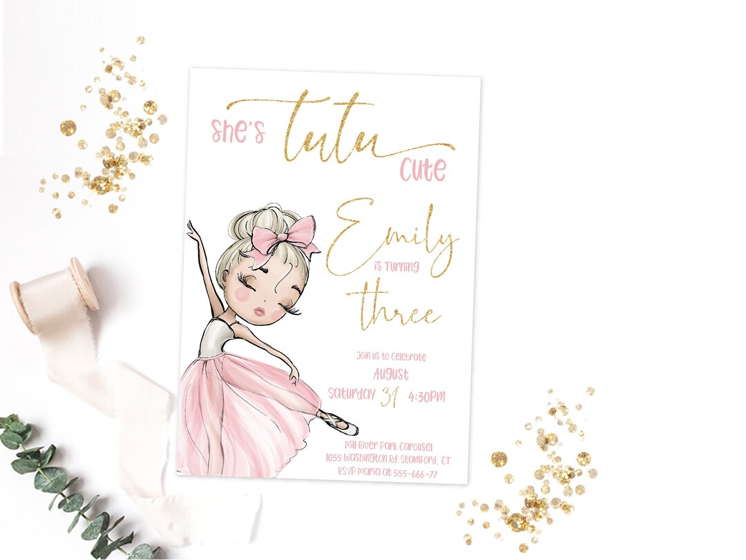 Ballerina Invitation Tutu Invitation Ballerina Birthday Invitation Tutu ...