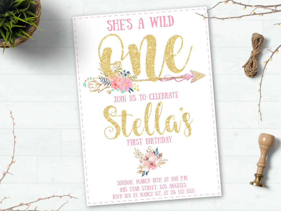 Wild One Invitation, Wild One Birthday Invitation, Tribal Invitation ...