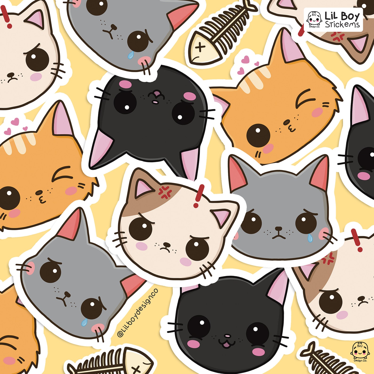 Cat Stickers full sheet or individual | Etsy
