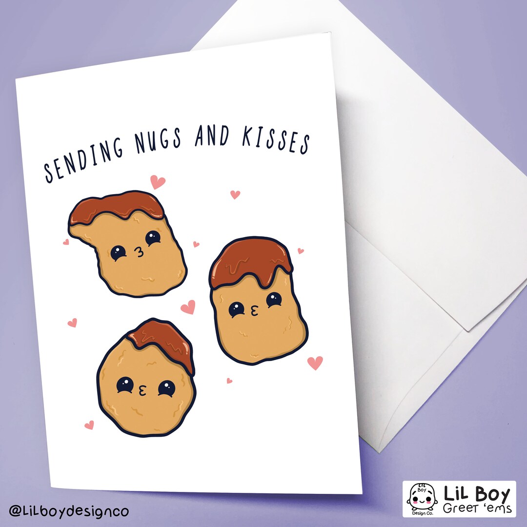 Sending Nugs & Kisses Chicken Nugget Punny Greeting Card - Etsy Canada