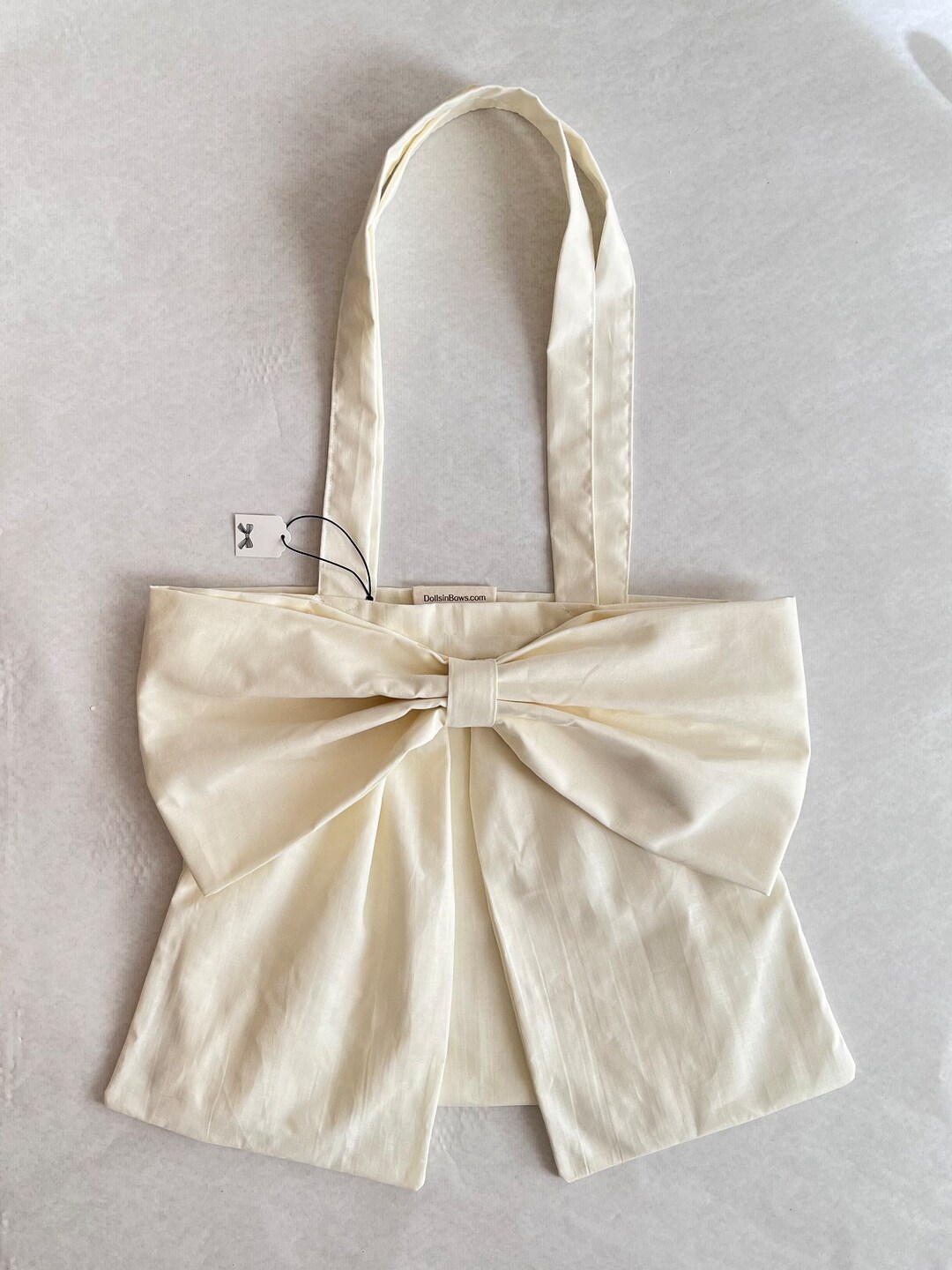 Cream Bow Tote Bag Messenger Bag, Purse With Bow, Shoulder Bag ...
