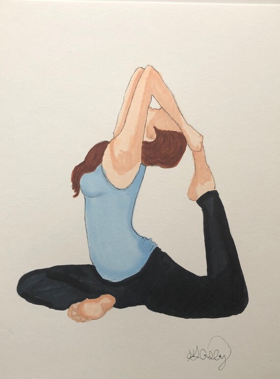 Yoga Art Work Yoga Art Yoga Pose Art Bohemian Wall Art - Etsy