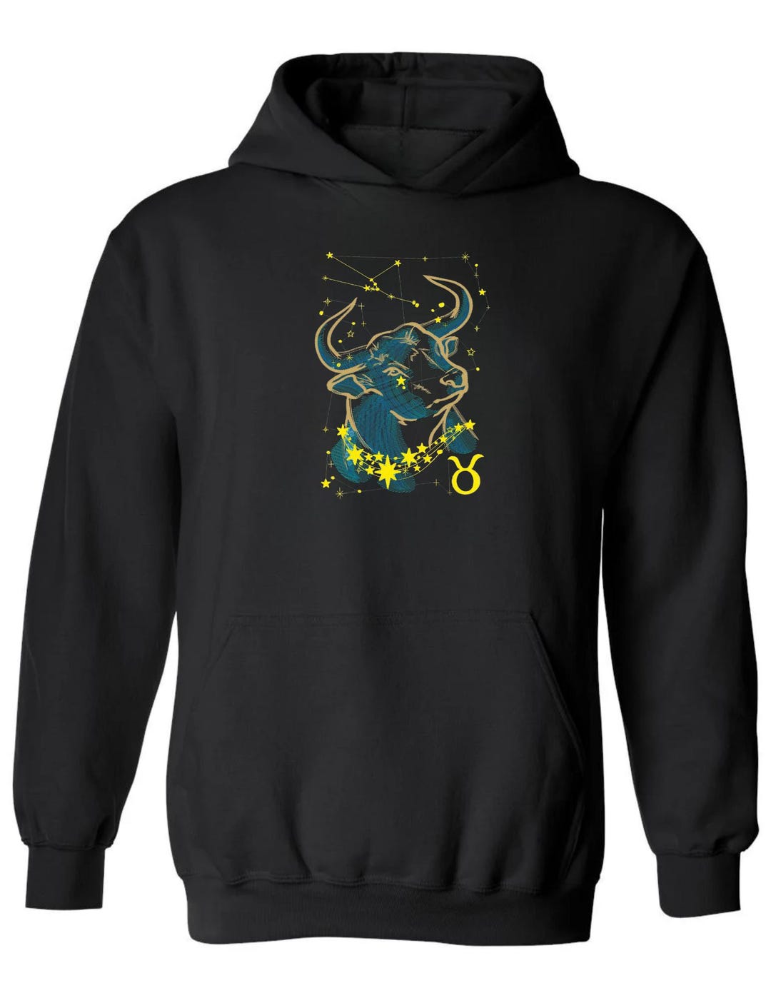 Taurus Zodiac Sign Embroidered Hoodie | Astrology Sweatshirt ...
