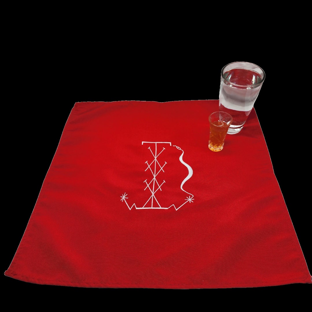 Shango Conjure Cloth - Altar Cloth - Rituals - Invoking Voodoo Veve - Etsy