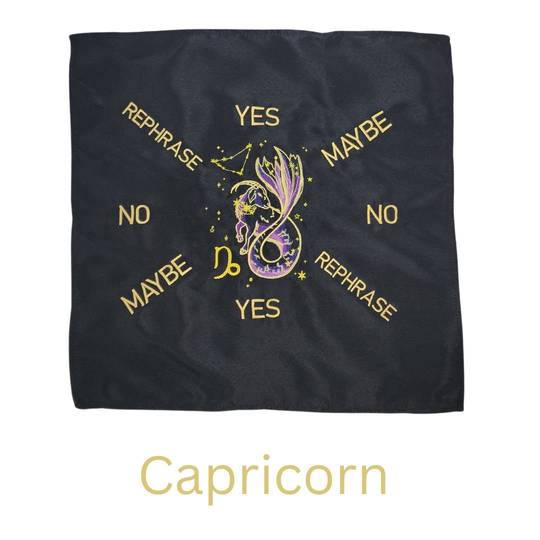 Capricorn Pendulum Cloth, Board Divination Cloth. Embroidered Altar ...