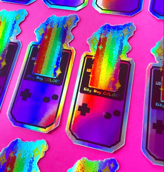 Gay Boy Color Holographic Vinyl Sticker Gay Pride LGBTQ - Etsy