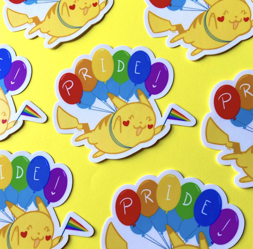 Pikachu Pride Float Pokémon Sticker Gay Pride Lesbian - Etsy