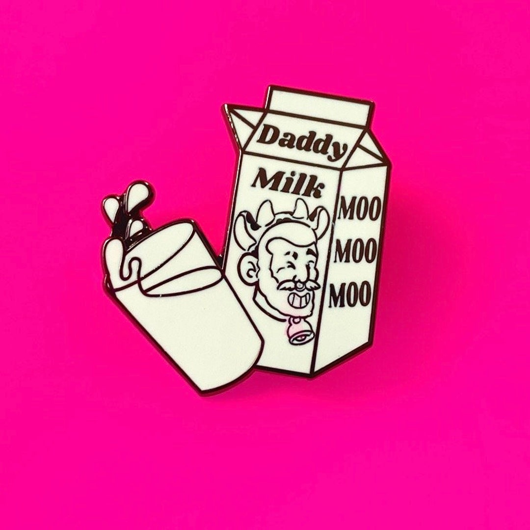 Daddy Milk Hard Enamel Pin Fetish Pride Bondage Gram Cbt Bdsm Pride Kinky Gay Pride Gay Bear