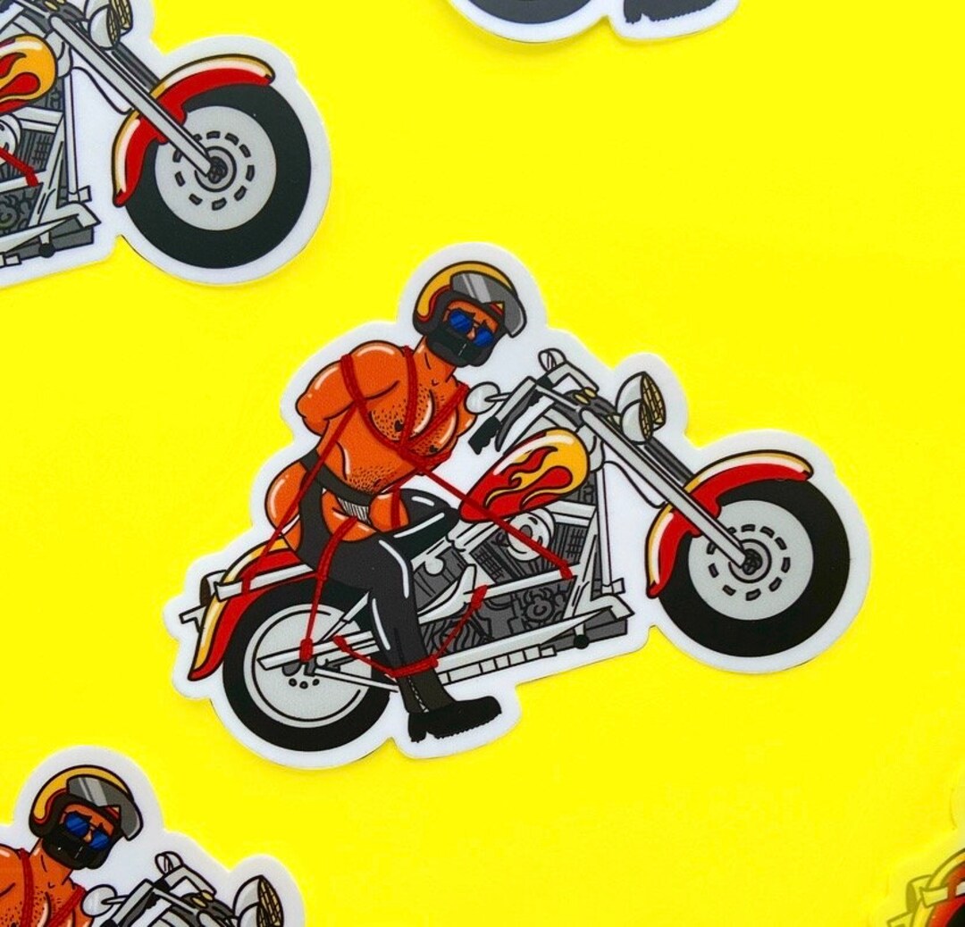 Biker Bondage Cowboy! Valentine’s Gram - Kink Sticker - Fetish Pride ...