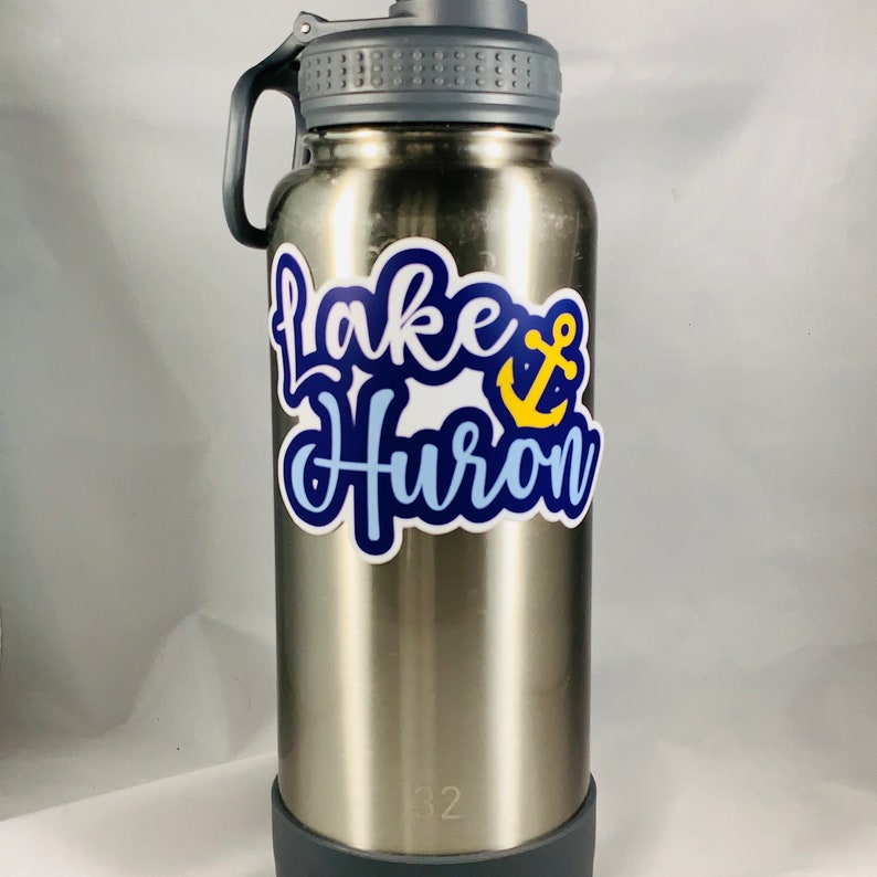 Lake Huron Vinyl Decal | Great Lakes Sticker | Water Bottle | Laptop ...