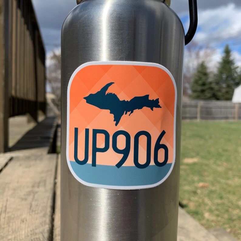 Upper Peninsula 906 Sticker for Personalizing Water Bottles and More ...