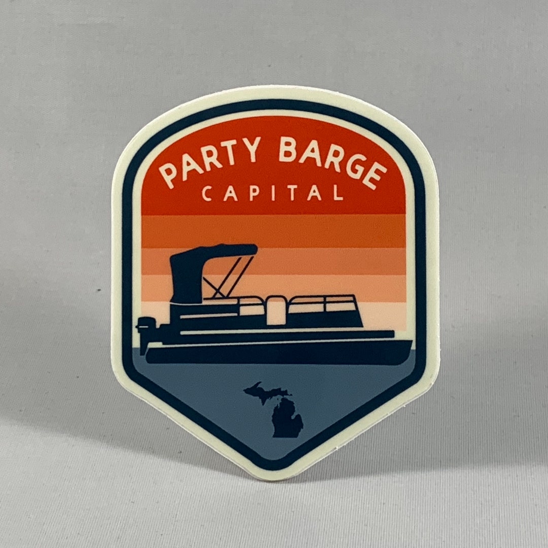 Michigan Pontoon Sticker, the Party Barge Capital | A Durable Michigan ...