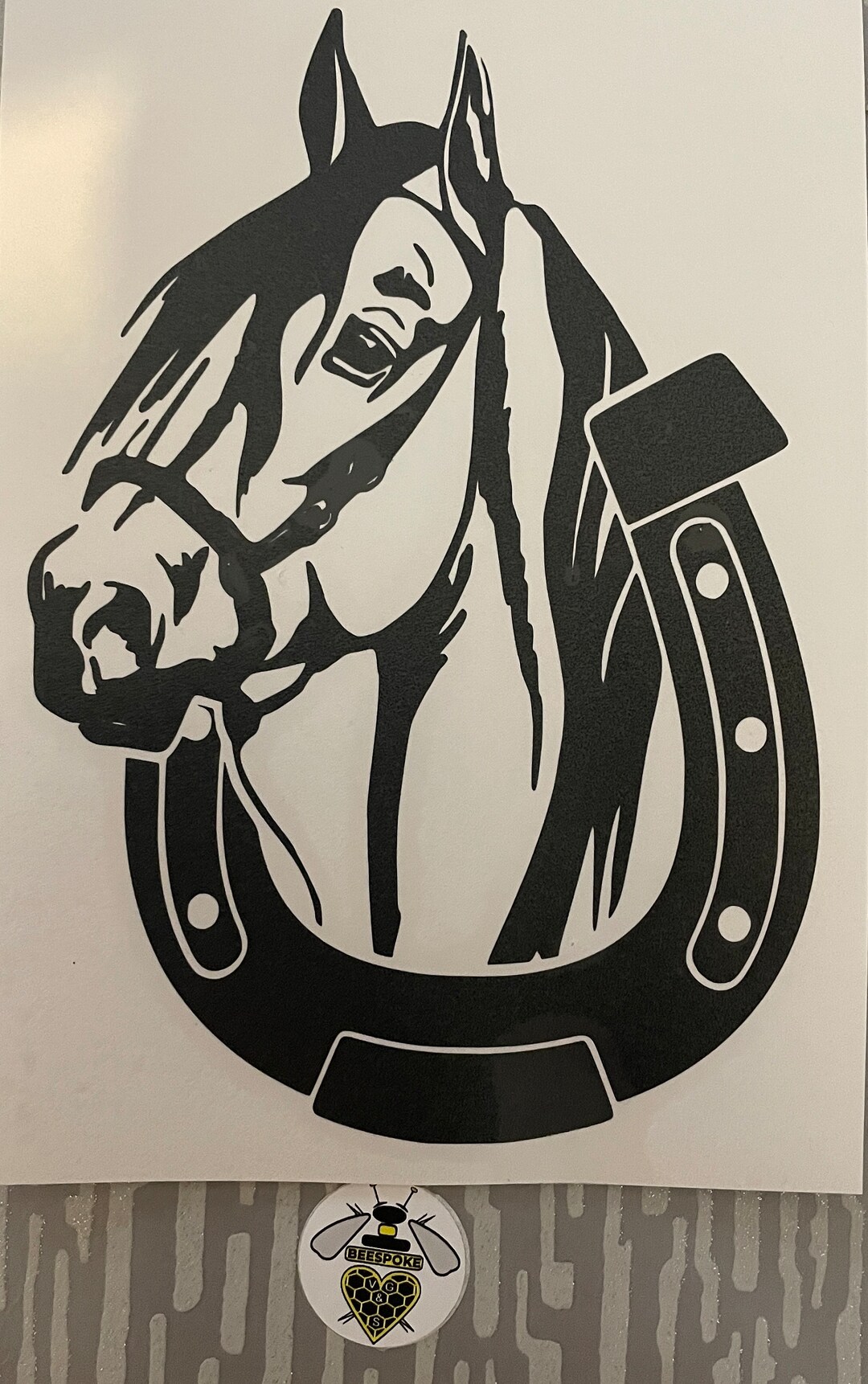Horse Head Inside Horseshoe Sign Vinyl Decal - Etsy