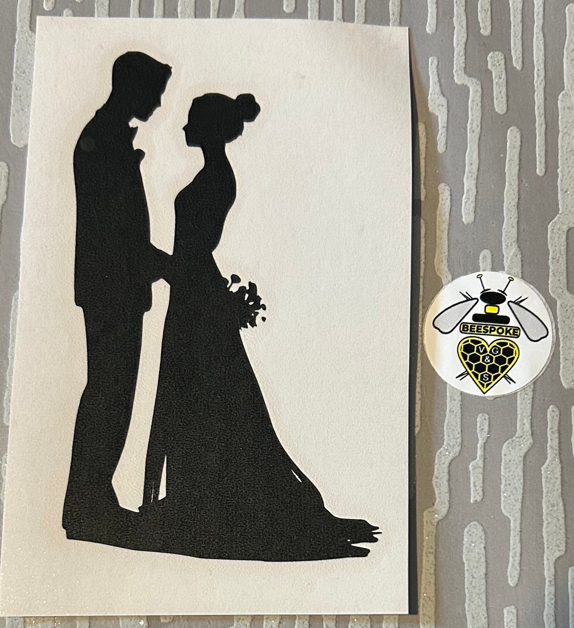 Bride & Groom Silhouette Vinyl Decal (style 2) - Etsy
