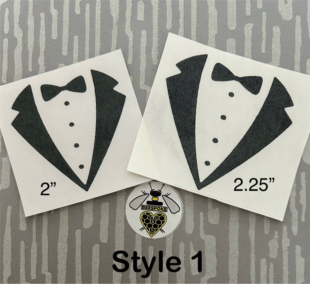Tuxedo Wine Glass Vinyl Decal style 1 - Etsy