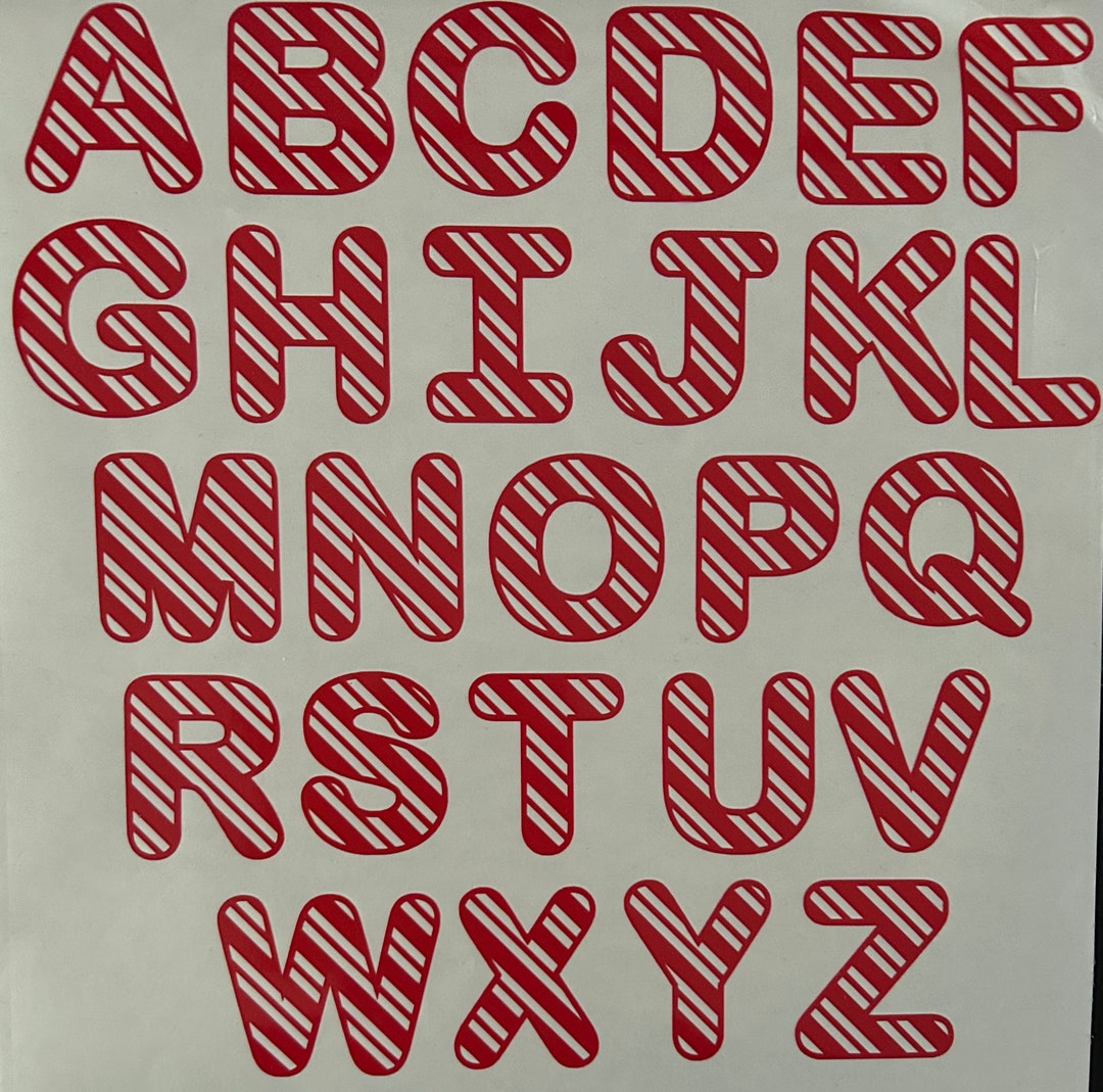 Candy Cane Alphabet Letters - Uppercase Only - Etsy