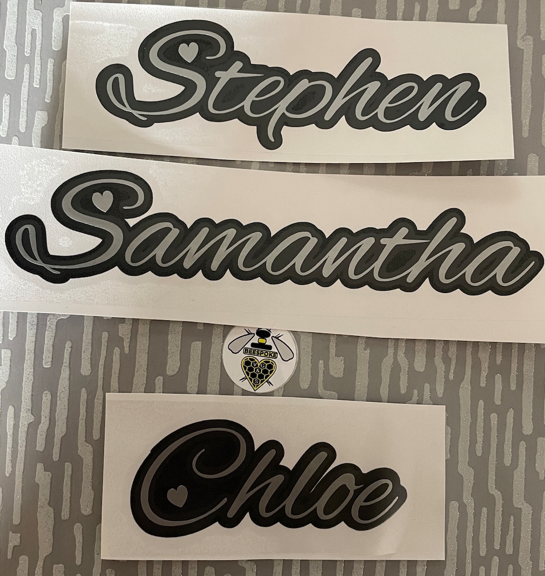 Double Layered Names Vinyl Decals. - Etsy