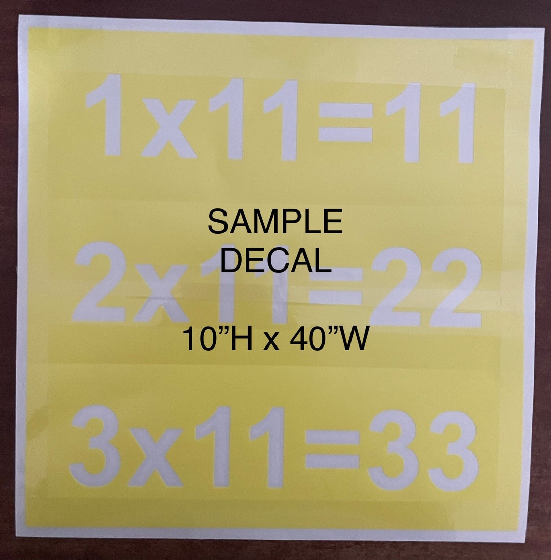 Huge Maths Table Vinyl Decals 1 12x Tables Please Read Full Etsy