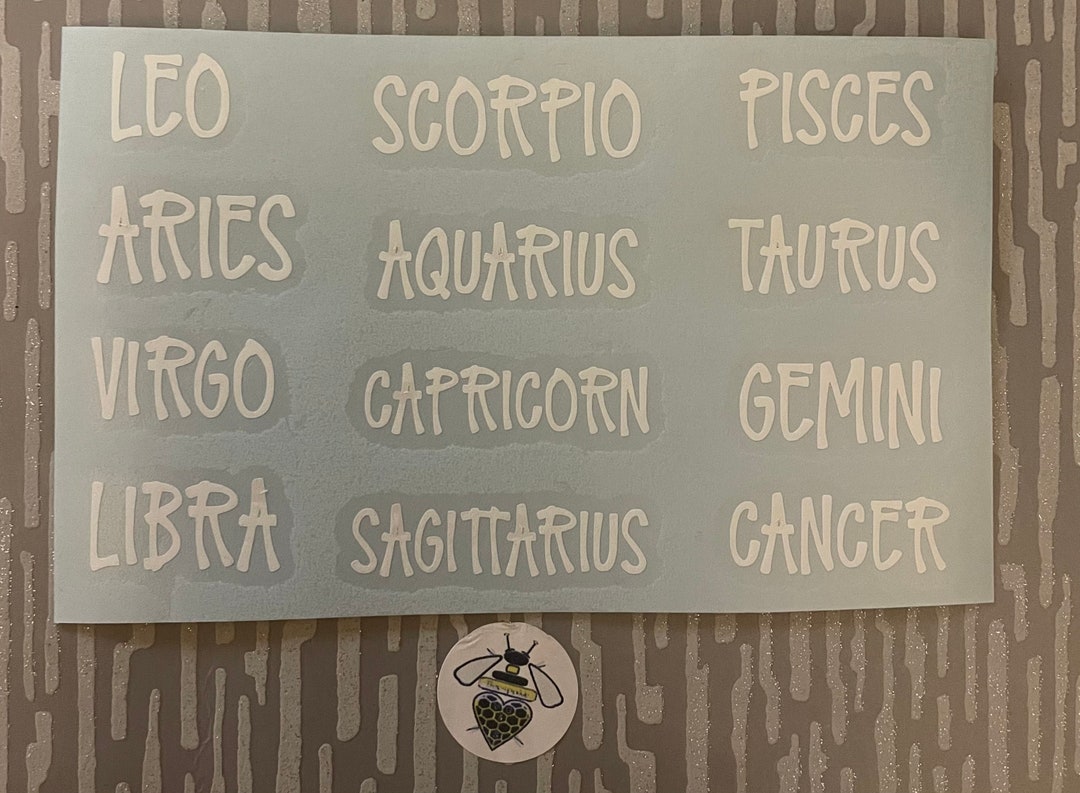 Star Sign Wording Vinyl Decals - Etsy