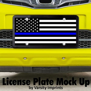 Thin Blue Line American Flag License Plate - Etsy
